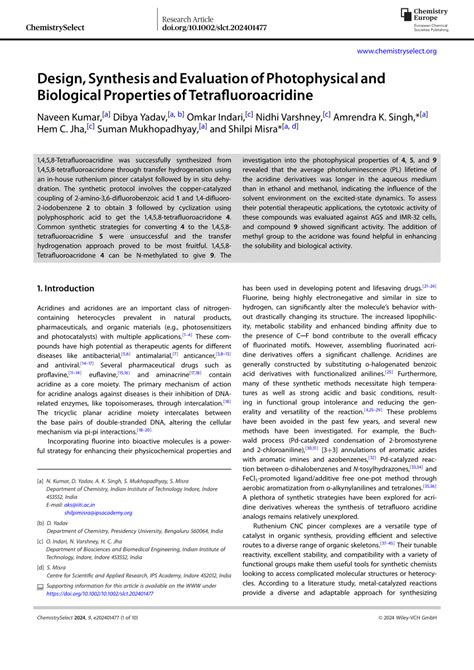 Design Synthesis And Evaluation Of Photophysical And Biological