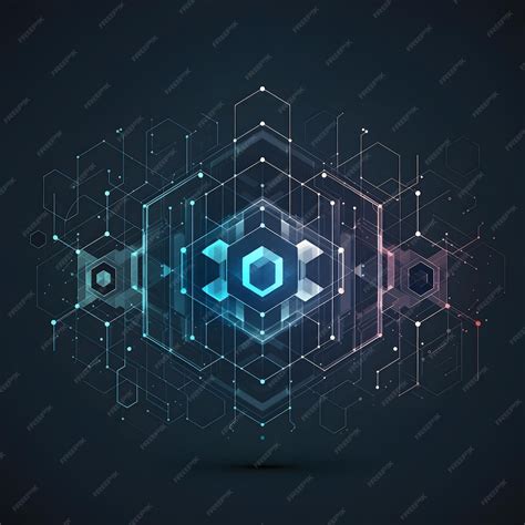 Abstract Hexagonal Blockchain Network Background Premium Ai Generated