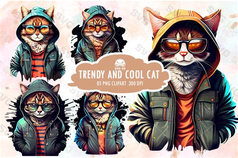Trendy And Cool Cat Sublimation Clipart Graphic By Svg Go · Creative