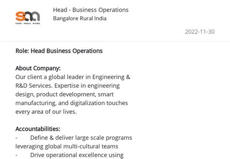 Priyadharshini J On Linkedin Head Business Operations