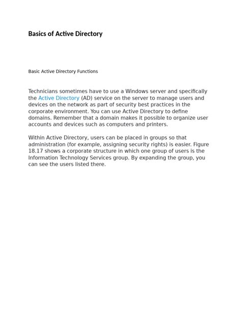 basics of active directory pdf group policy active directory
