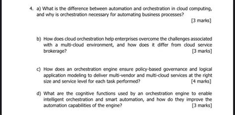 Solved 4 A What Is The Difference Between Automation And