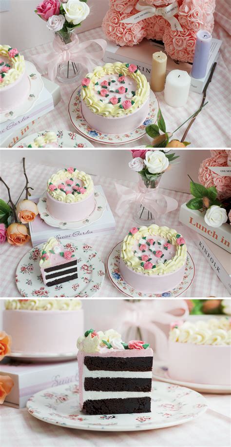 레트로 블루밍로즈 케이크 1호 원모먼트