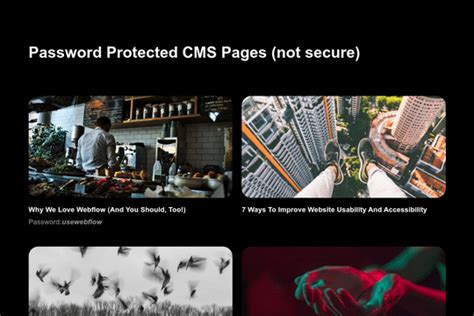 Unique Password For Collection Pages Webflow