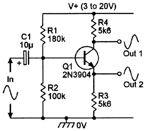 unity gain transistor amplifier circuit 2 low output impedance
