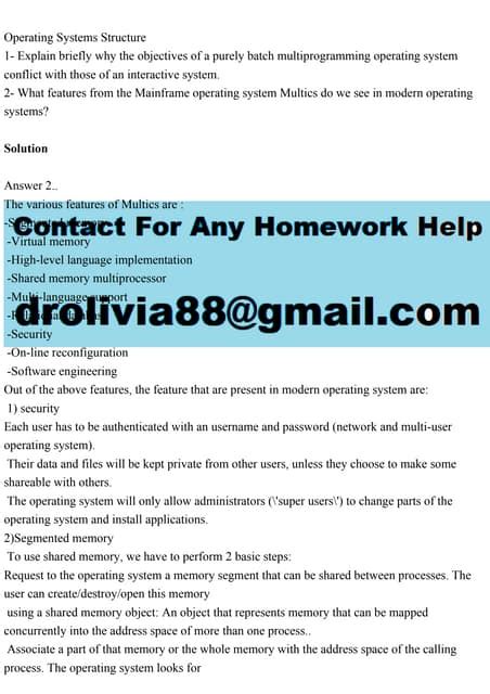 Operating Systems Structure1 Explain Briefly Why The Objectives Opdf