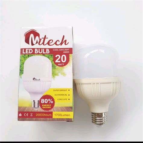 Jual Lampu Led Watt Putih Mitech Bohlam Listrik Tabung Shopee Indonesia