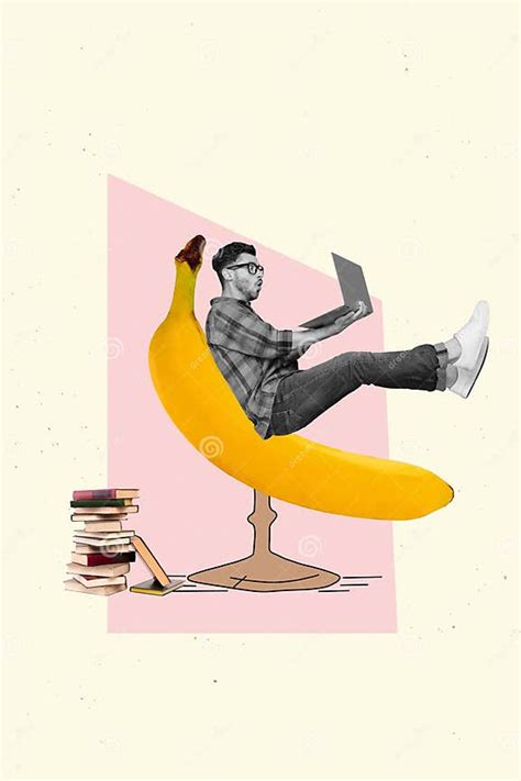 Magazine Creative Template Collage Of Nerd Programmer Guy Sit Unique