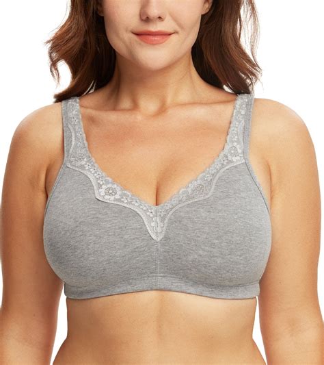 Exerin Plus Size Bras Womens Comfort Cotton Non Padded Wirefree Lace
