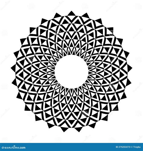 Abstract Decorative Radial Circle Pattern Round Design Element Stock