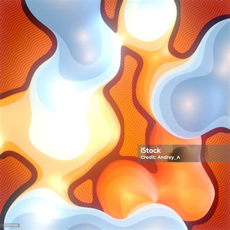 Flat Floating Glowing Blobs Shiny Background 3d Rendering Digital