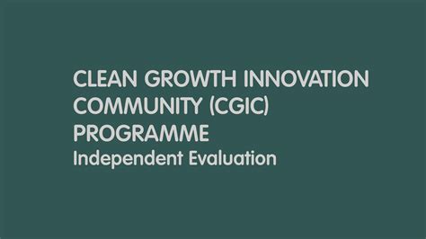 External Evaluators Dub Clean Growth Programme An “impactful” Success Circular Economy