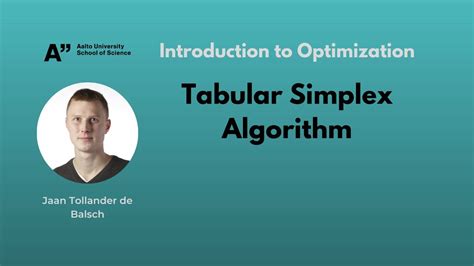 demo 3 1 tabular simplex algorithm youtube
