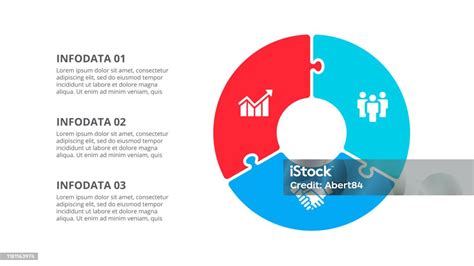 3 가지 옵션과 원 퍼즐 인포 그래픽 프리젠 테이션을위한 벡터 비즈니스 템플릿 3가지 개체에 대한 스톡 벡터 아트 및 기타 이미지 3가지 개체 퍼즐 벡터 Istock