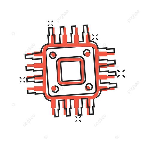Comic Style Cpu Icon On White Background Hardware Conceptual High Vector Hardware Conceptual