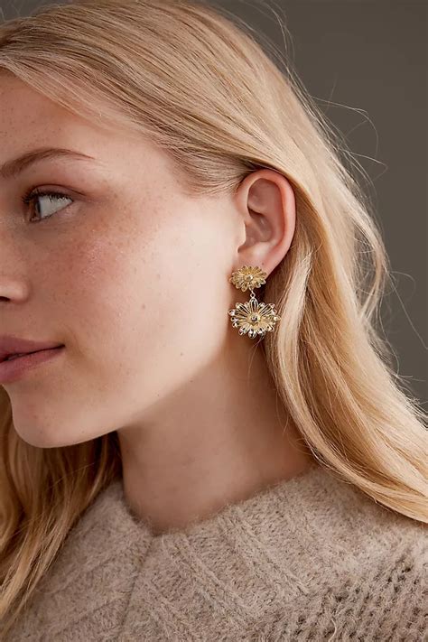 Daisy London Double Daisy Flower Earrings Anthropologie Uk