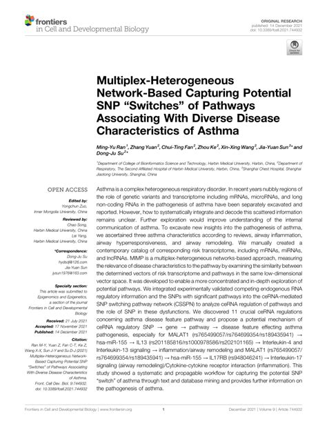Pdf Multiplex Heterogeneous Network Based Capturing Potential Snp