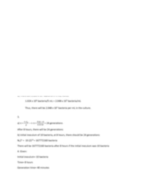 SOLUTION Bacterial Growth Problems Studypool