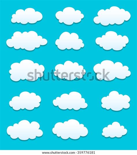 Set Clouds Shadow Vector Stock Vector Royalty Free 359776181