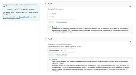 Solved Part A Mining Companies Use This Reaction To Obtain
