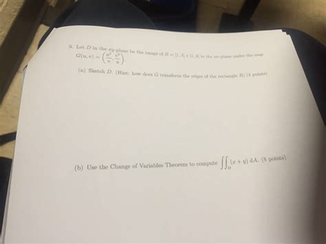 Solved Let D In The Xy Plane Be The Image Of R Chegg