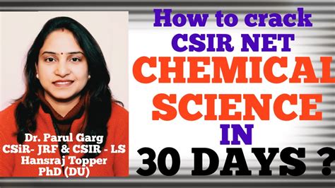 HOW TO CRACK CSIR NET JUNE IN DAYS CSIR NET CHEMICAL SCIENCE PREPARATION TIPS I STUDY