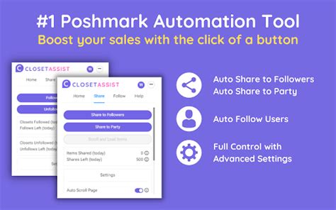 Closet Assist Chrome Extension Poshmark Automation Tool For Sales Tyy Ai Tools