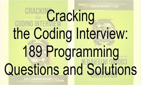 Cracking The Coding Interview 189 Programming Questions And Solutions