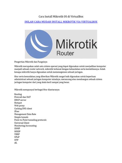 cara install mikrotik os di virtualbox pdf