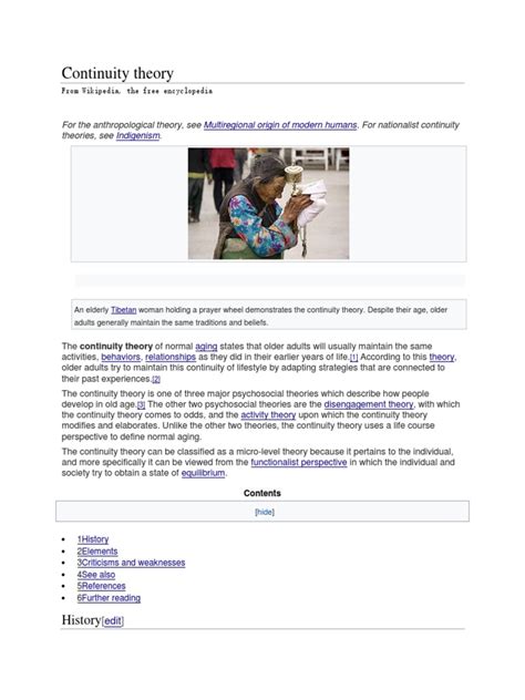 Continuity Theory Pdf Behavioural Sciences Emergence