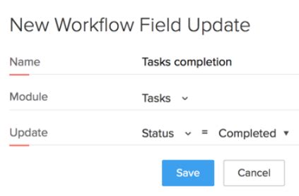 Setting Field Updates In Zoho CRM Acute Data Systems