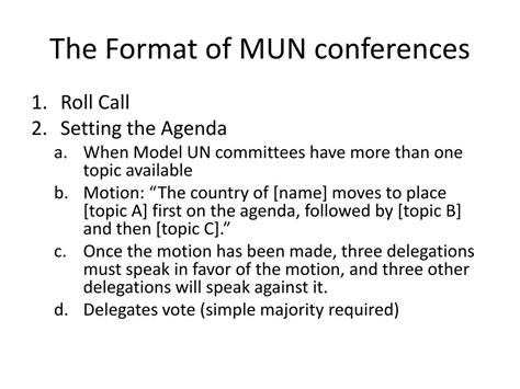 Ppt Mun Training Powerpoint Presentation Free Download Id2002968