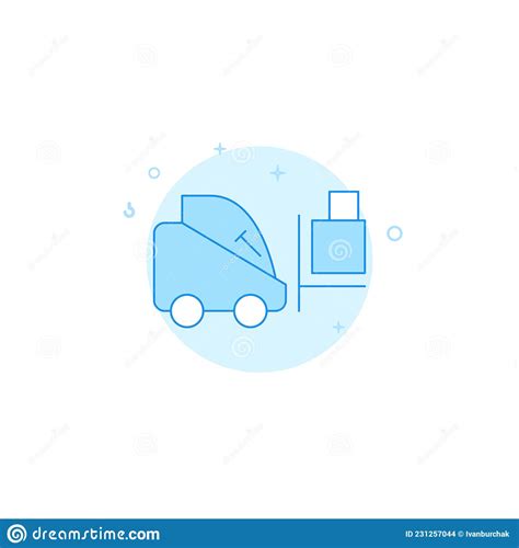 仓库叉车平面矢量图 填充线型 蓝色单色设计 可编辑笔触 向量例证 插画 包括有 图标 徽标 231257044