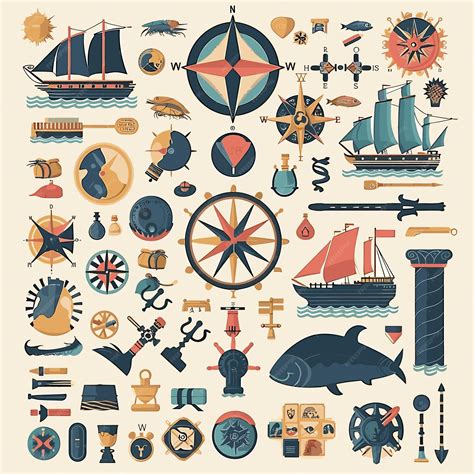 Flat Ui Design Elements With Age Of Discovery Theme Premium Ai
