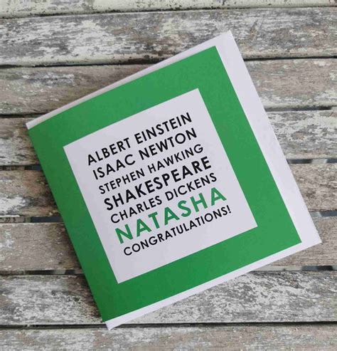 Personalised Famous Genius People Congratulations Card Gcses A Levels Degree Exams Numonday