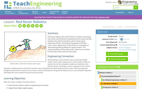 Red Rover Robotics Lesson Plan For 6th 8th Grade Lesson Planet