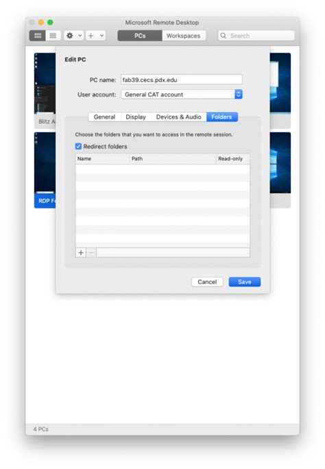 File Sharing Through RDP From MacOS Computer Action Team