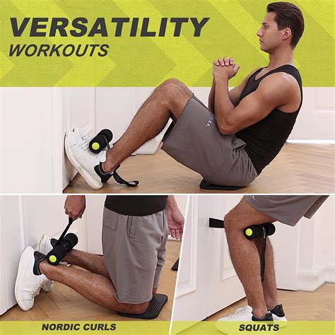 Buy Adjustable Nordic Hamstring Curl Strap With Knee Pad Home Fitness