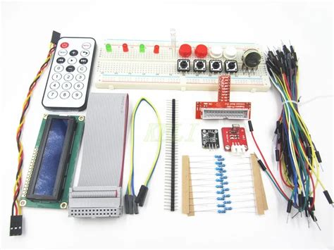 1set Raspberry Pi Kit Breadboard 1602 Lcd Gpio Adapter Cable Led Sensor