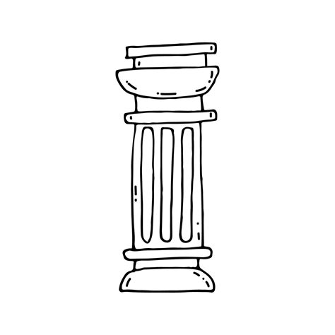 Column Of Ancient Greek Architecture Antique Classical Column Doodle