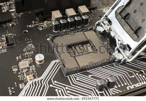 Computer Motherboard Empty Open Cpu Socket Stock Photo Shutterstock