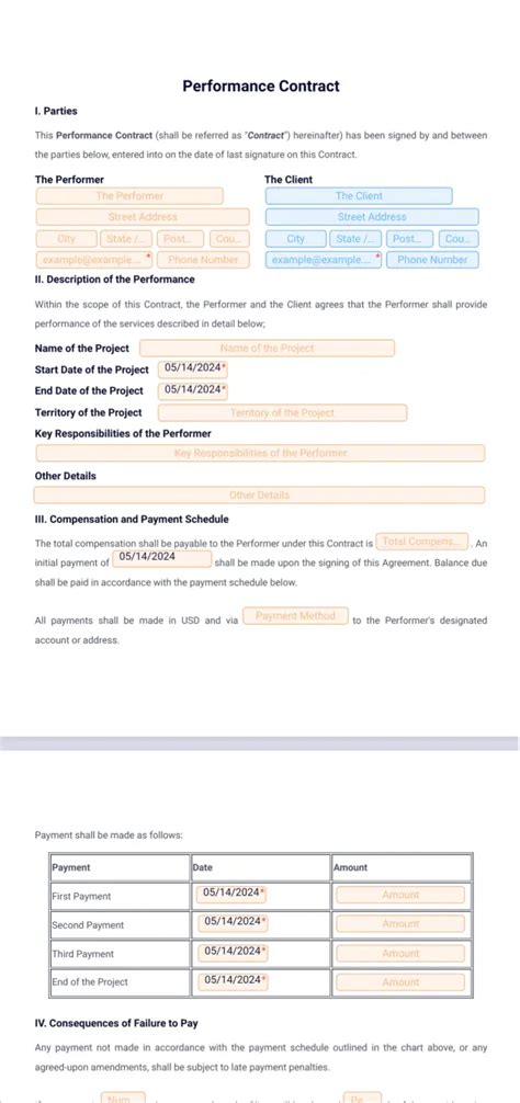 Performance Contract Template Pdf Templates Jotform
