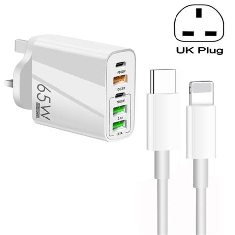 65w Dual Pd Type C 3 X Usb Multi Port Charger พร้อมสายเคเบิลข้อมูล 3a