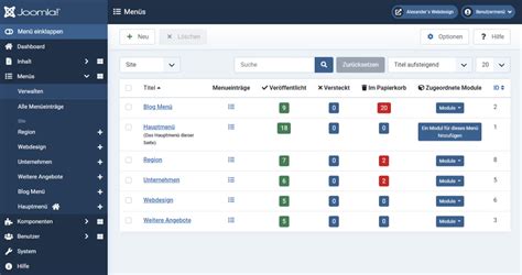Menüs In Joomla 4x Erstellen Und Verwalten