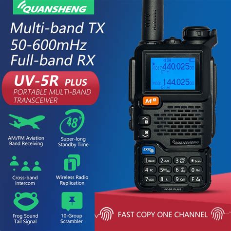 Quansheng UV 5R Plus Walkie Talkie UHF VHF DTMF FM Scrambler NOAA Air Band Radio