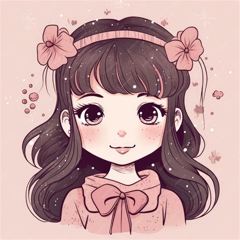 Premium Photo A Cute Anime Girl Kawaiistyle Cartoon Anime Style Girl