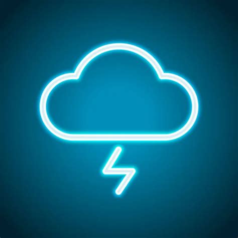 Cloud Lightning Simple Outline Icon Linear Symbol Thin Outline White Stock Vector By ©fokas