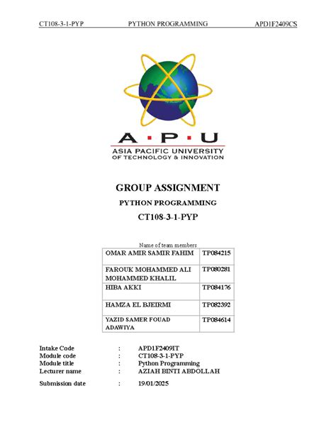 Group Assignment Hospital Management System Python Programming