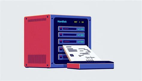 A Stylized Vector Graphic Of A Server Rack Against A Night Scene With