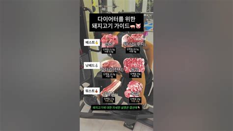 다이어터를 위한 돼지고기 가이드 Youtube